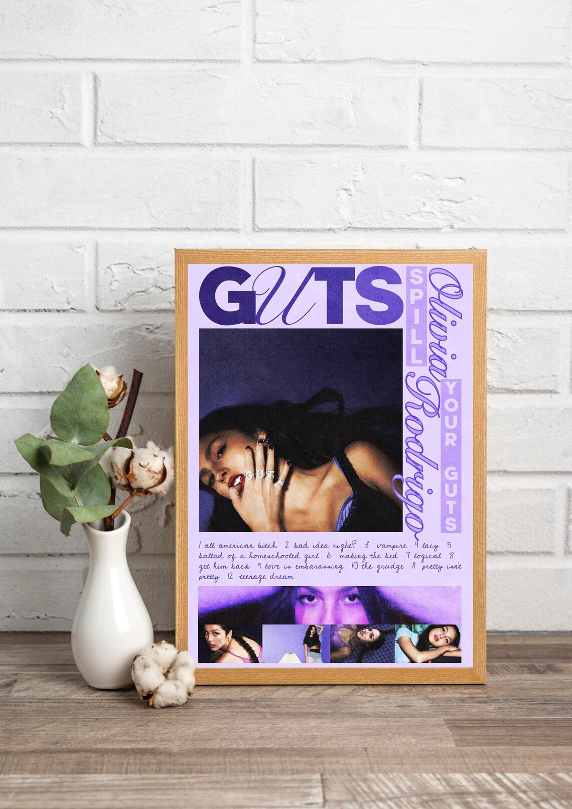 Olivia Rodrigo Guts Album Inspired Poster, PNG, Music Poster, A4 ...