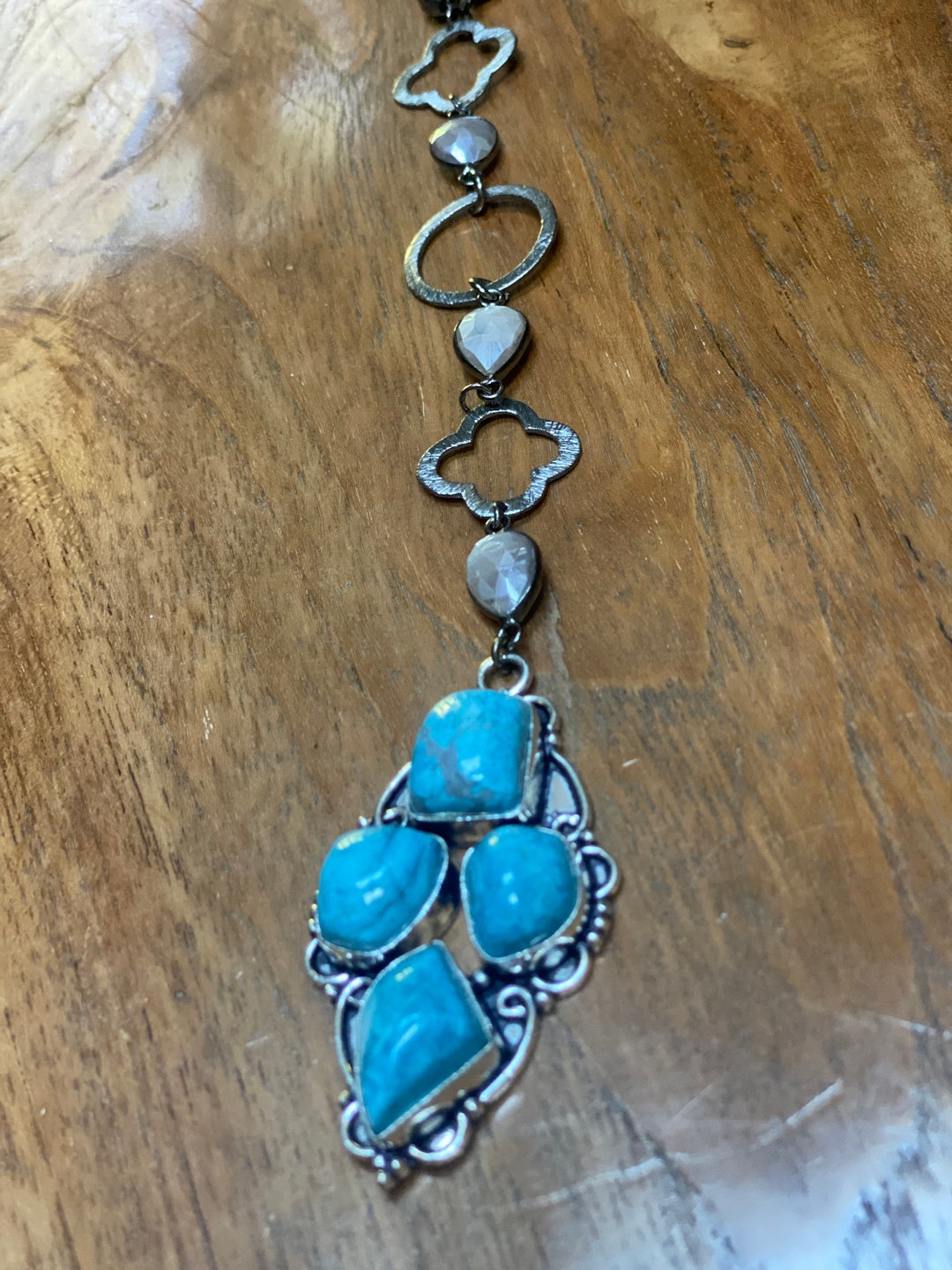 Turquoise Long Drop Necklace - Etsy