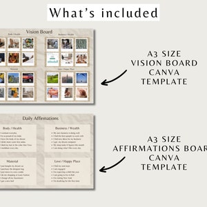 Vision Board Template Kit Editable Printable for Manifesting and Create ...