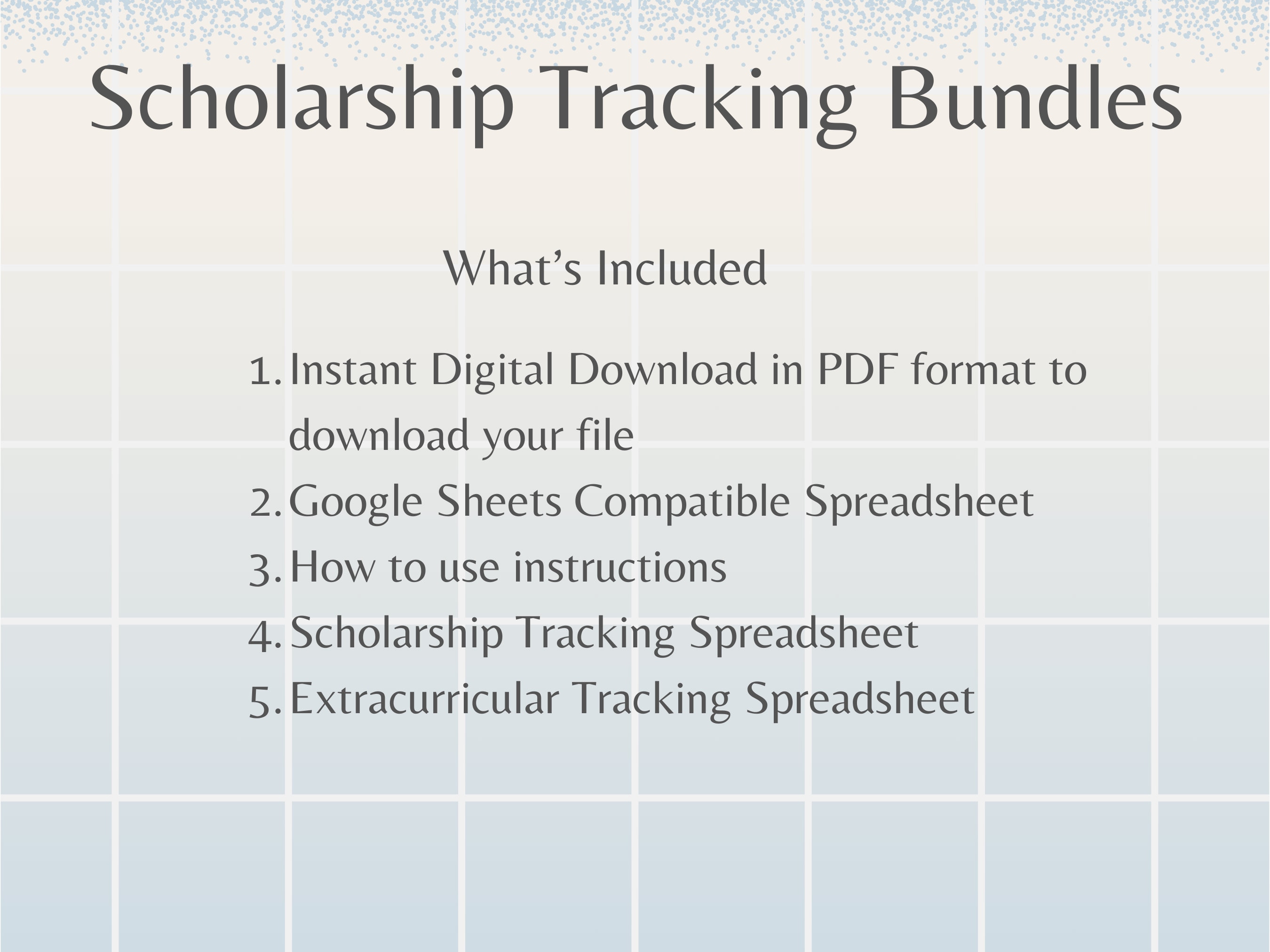 Scholarship Tracker & Extracurricular Activities Spreadsheet ...