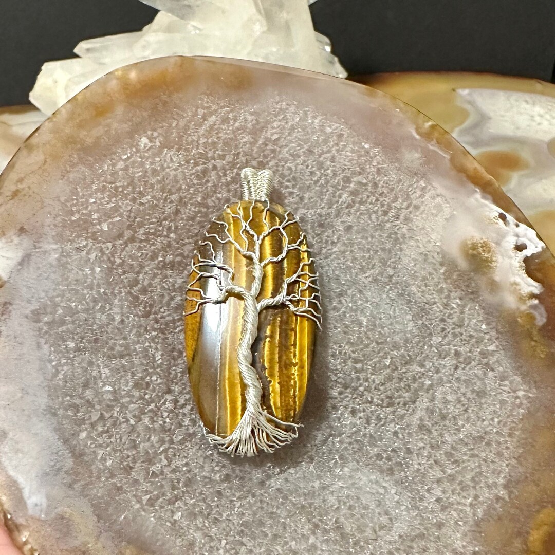 Handmade Sterling Silver Wire Tiger Eye Protection Amulet, Talisman ...