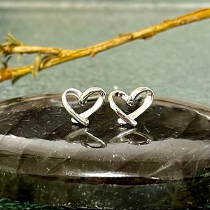 Sterling Silver Tiny Heart Earrings, Love Heart Stud, Dainty Little ...
