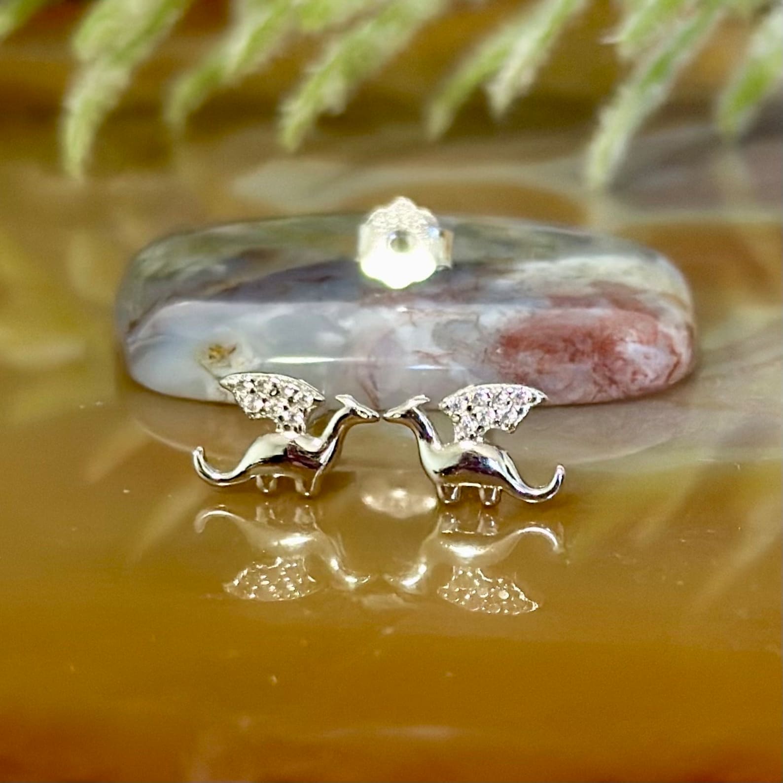Sterling Silver Tiny Dinosaur Stud Earrings, T-rex Jewelry ...