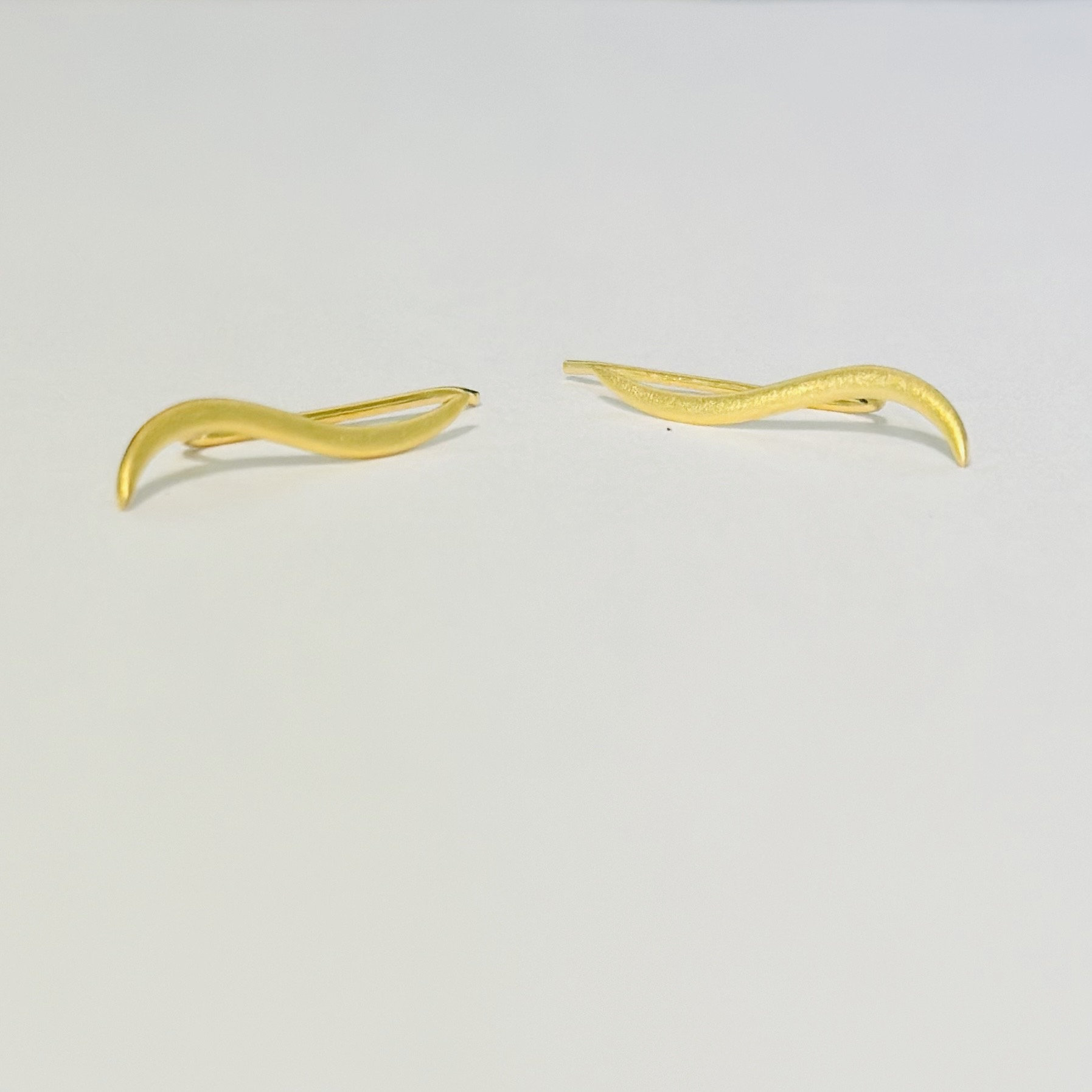 Sterling Silver Curved Ear Climber, Bar Earrings, Curved Bar Line ...