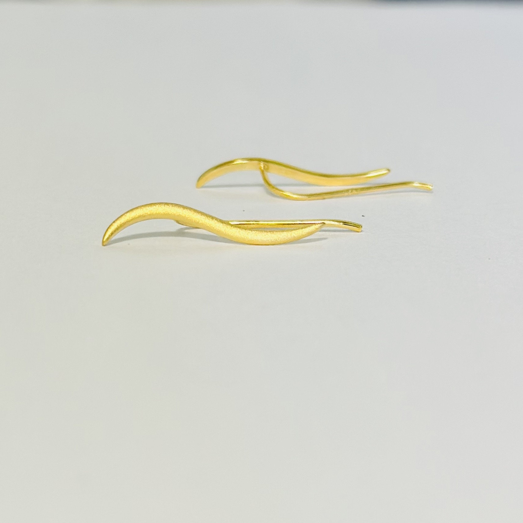 Sterling Silver Curved Ear Climber, Bar Earrings, Curved Bar Line ...