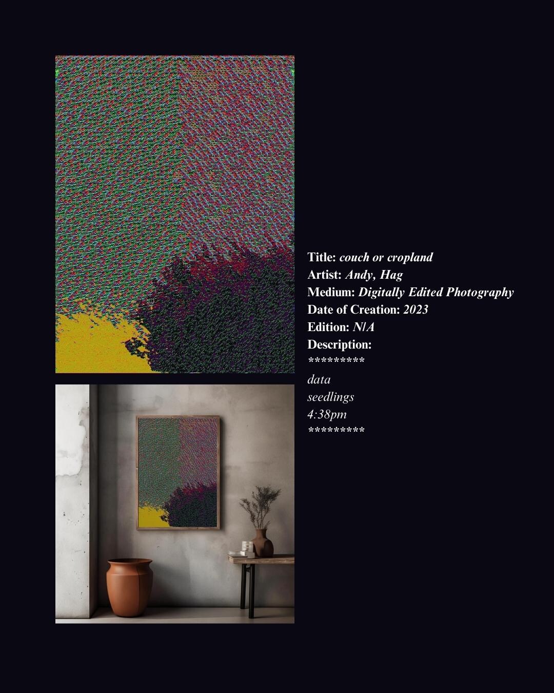 Couch or Cropland 2023, Unique Art Digital Download, Original Limited ...