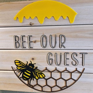 Bee Our Guest - 3D Printed Wall Art Wall Hanging - Etsy