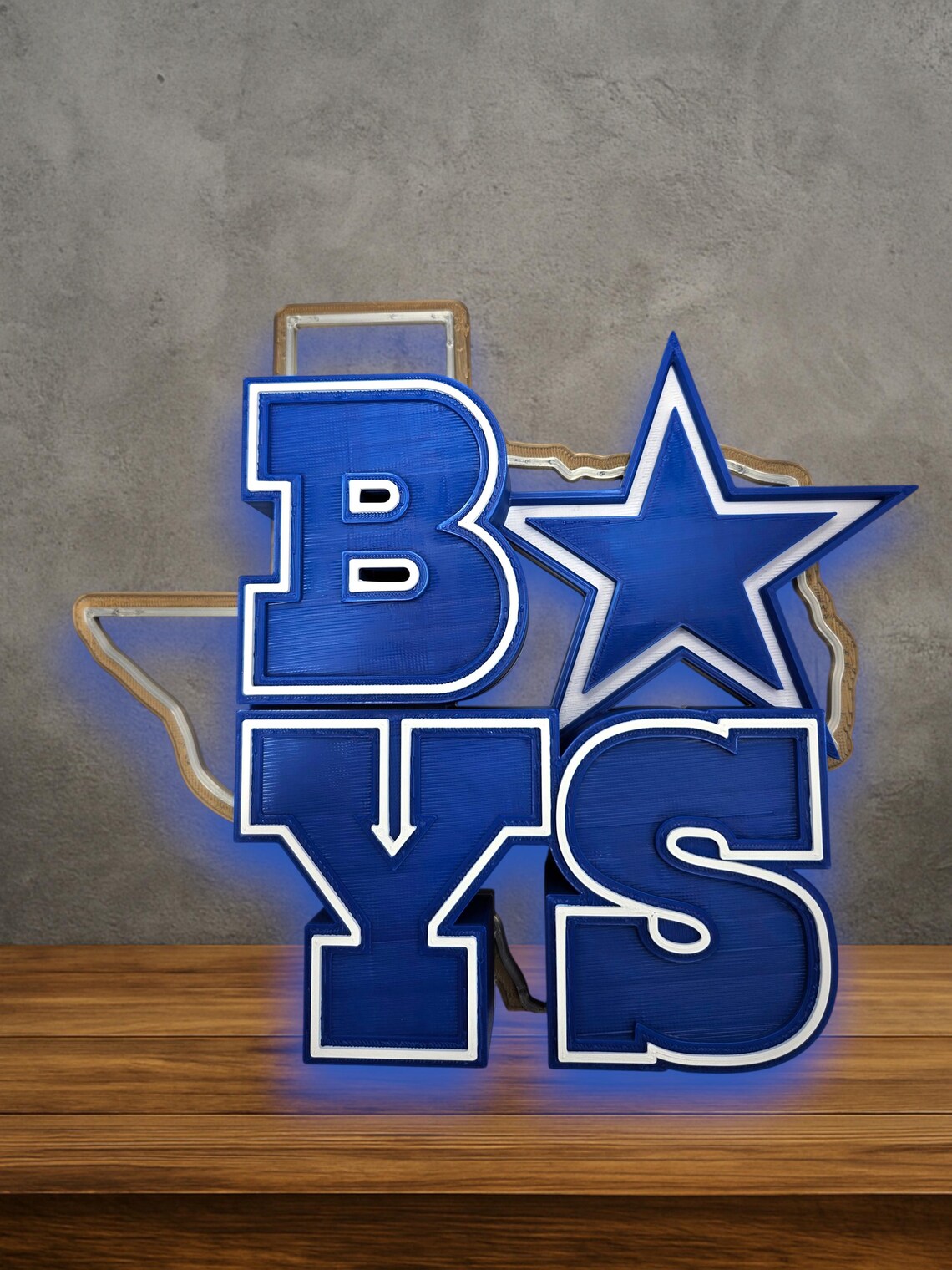 Dallas Football 3D Printed Desktop Decor: Cowboy Star, Man Cave Art ...