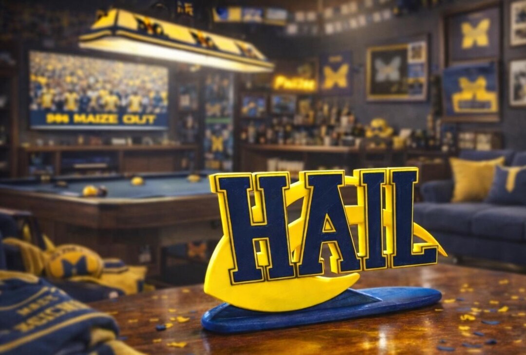 Michigan Maize and Blue "hail" 3D Sculpture: Unique Fan Gift - Etsy