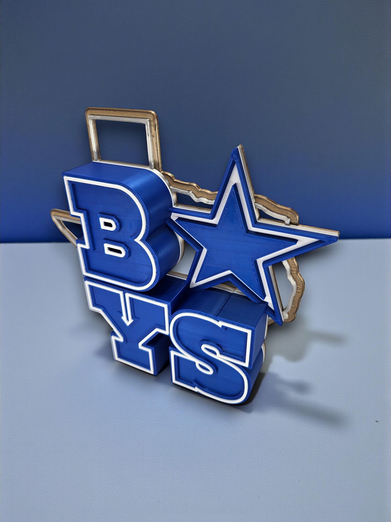 Dallas Football 3D Printed Desktop Decor: Cowboy Star, Man Cave Art ...