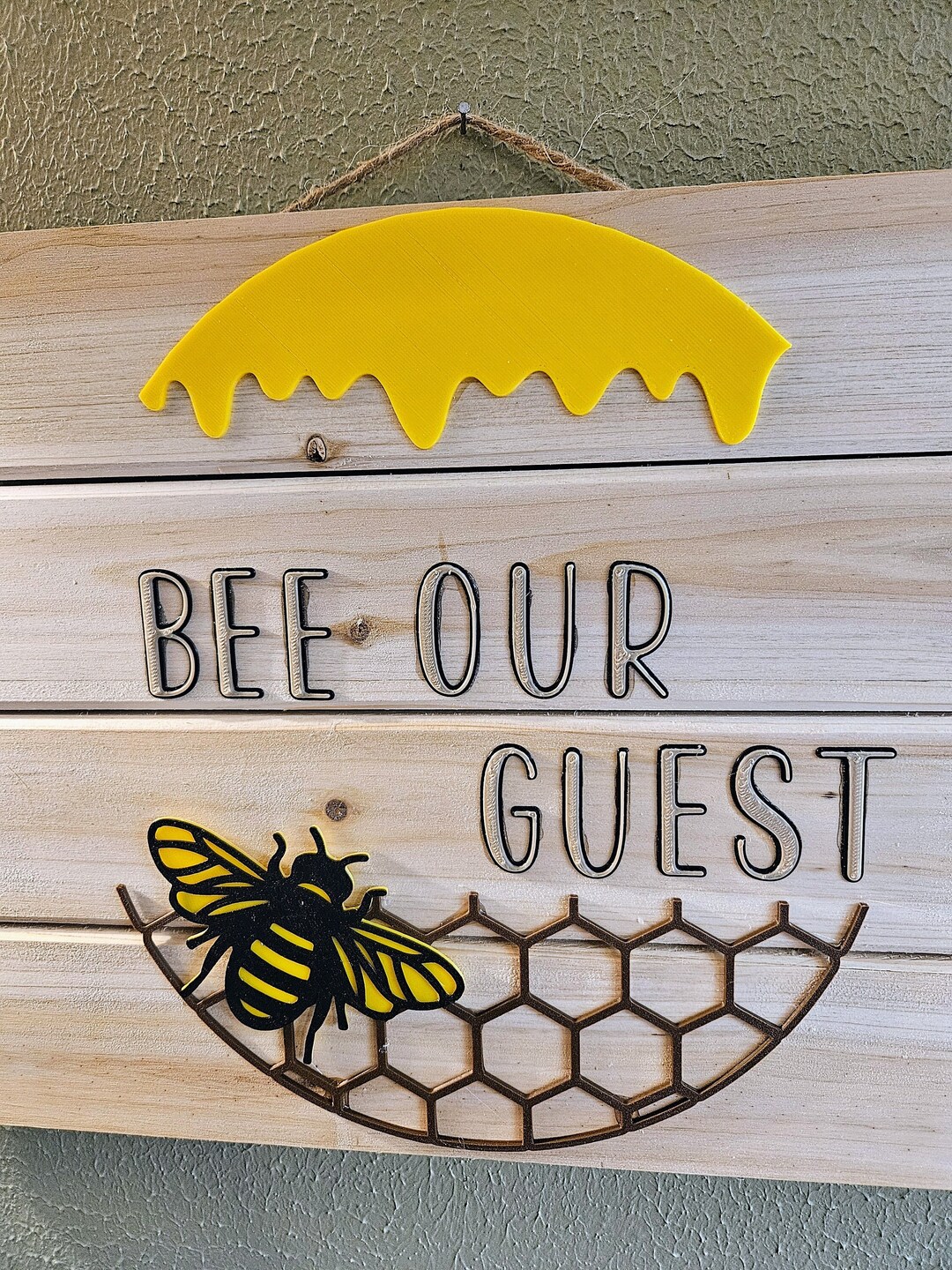 Bee Our Guest 3D Printed Wall Art Wall Hanging - Etsy