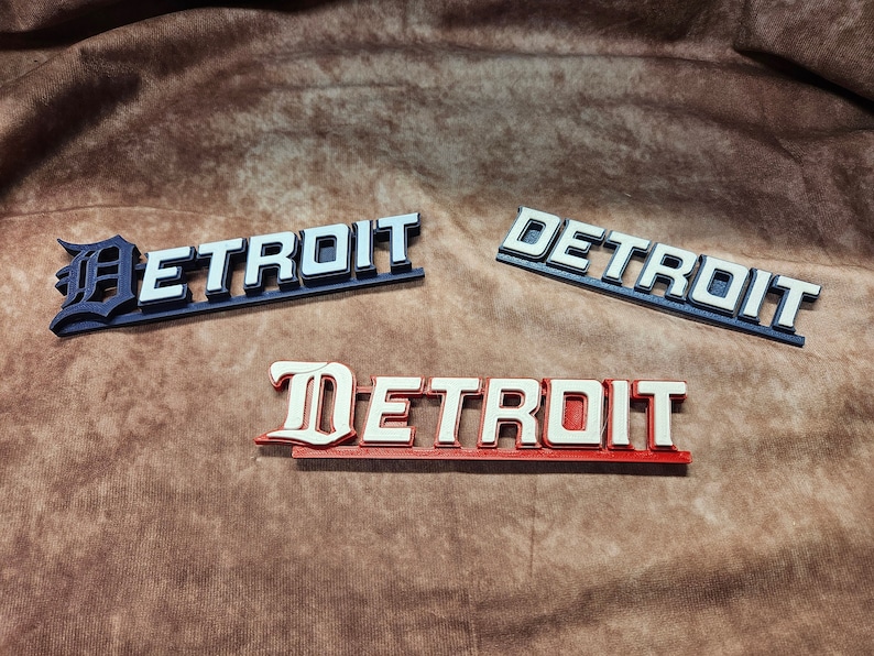 Detroit Sports Style Script Refrigerator Magnet 3D Printed Gift Beer ...