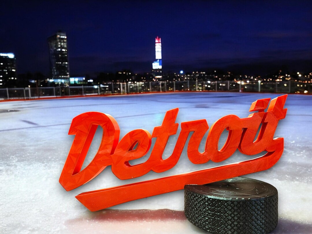 Detroit Hockey Puck Man Cave Artwork - Fanatic 3D Printed Script ...