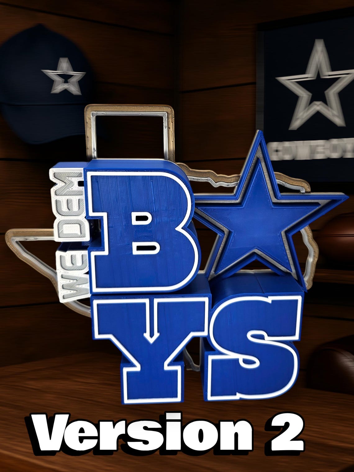 Dallas Football 3D Printed Desktop Decor: Cowboy Star, Man Cave Art ...