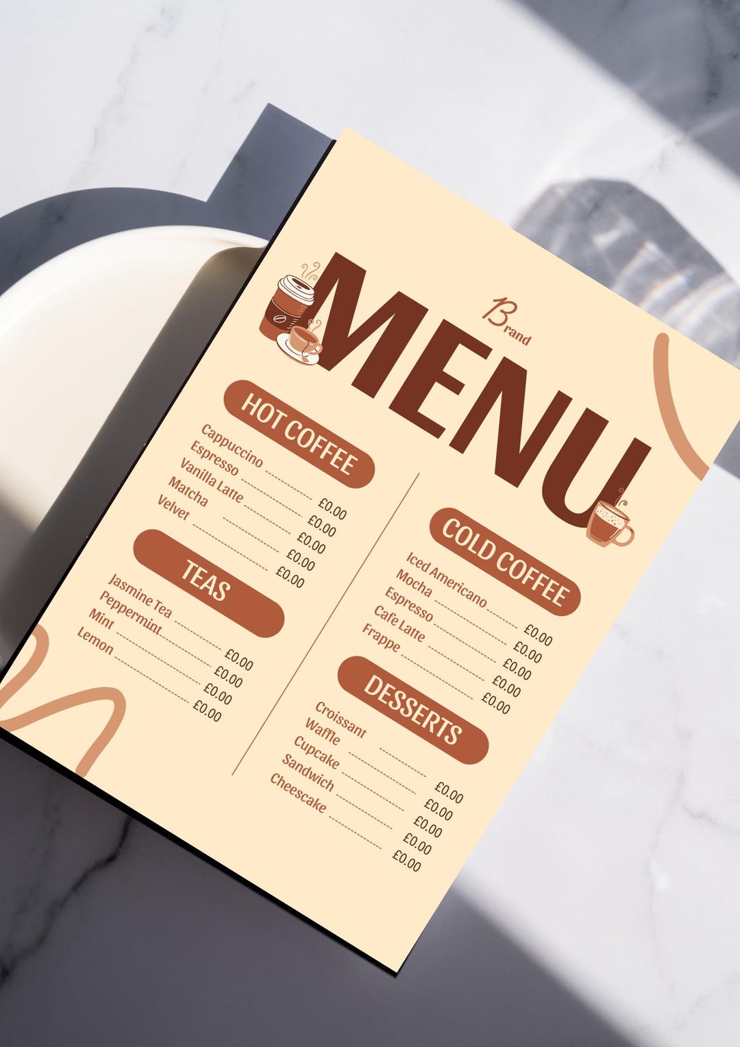 Menu Template, Aesthetic Template, Coffee Menu, Tea Menu, Price List ...