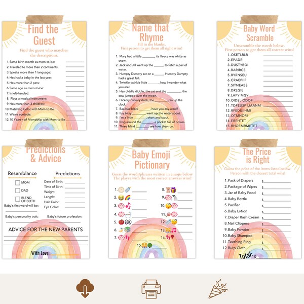 Rainbow Baby Shower - Etsy