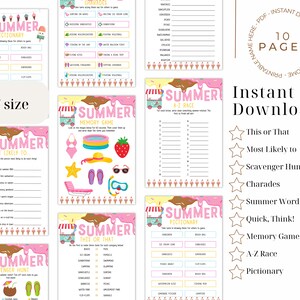 Ice Cream Delight Summer Party Games Bundle, Summer Birthday Games Printable, Family Games ...