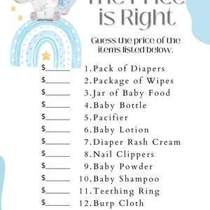 Blue Elephant Baby Shower Games Bundle, Baby Elephant Printable Games ...