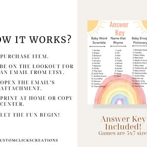Sunshine Rainbow Baby Shower Games Bundle, Printable Rainbow Baby ...