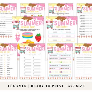 Ice Cream Delight Summer Party Games Bundle, Summer Birthday Games ...