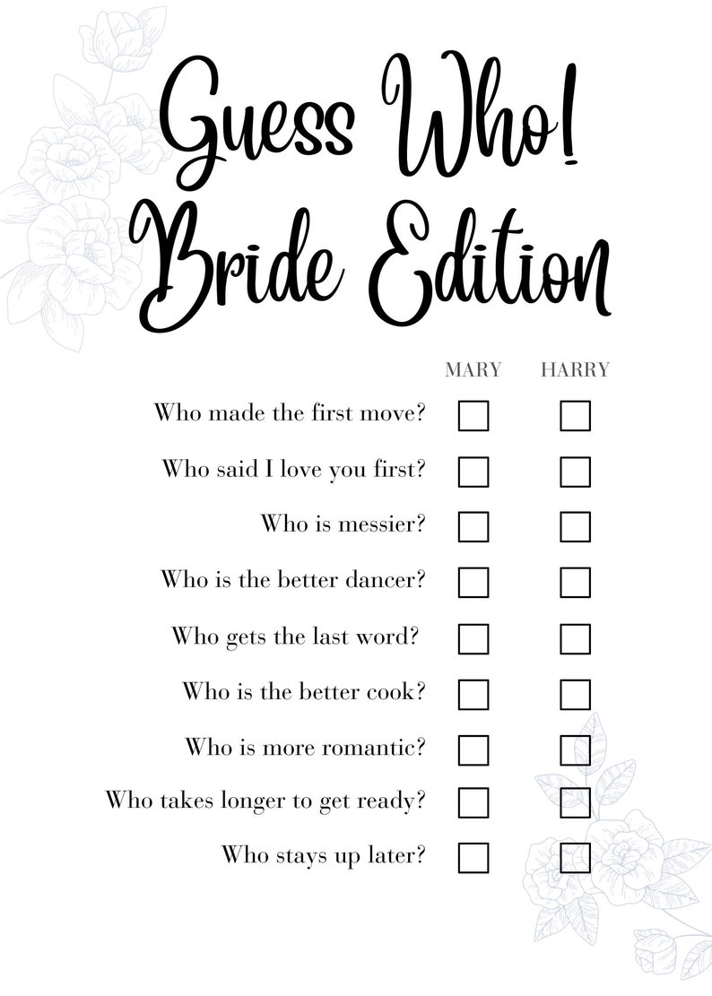 Modern Bridal Shower Games Bundle Printable Wedding Shower Games