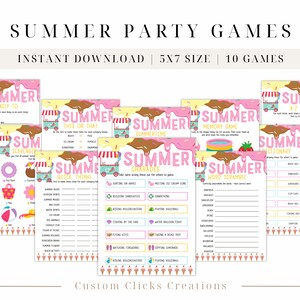 Ice Cream Delight Summer Party Games Bundle, Summer Birthday Games ...