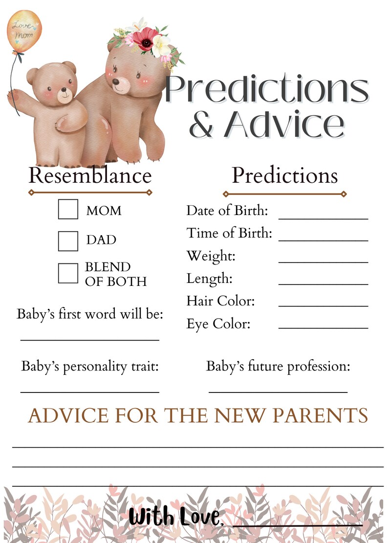 Mama Bear Baby Shower Games Bundle, Mama Baby Bear Printable Games, Teddy Bear Baby Shower ...