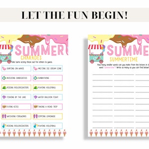 Ice Cream Delight Summer Party Games Bundle, Summer Birthday Games ...