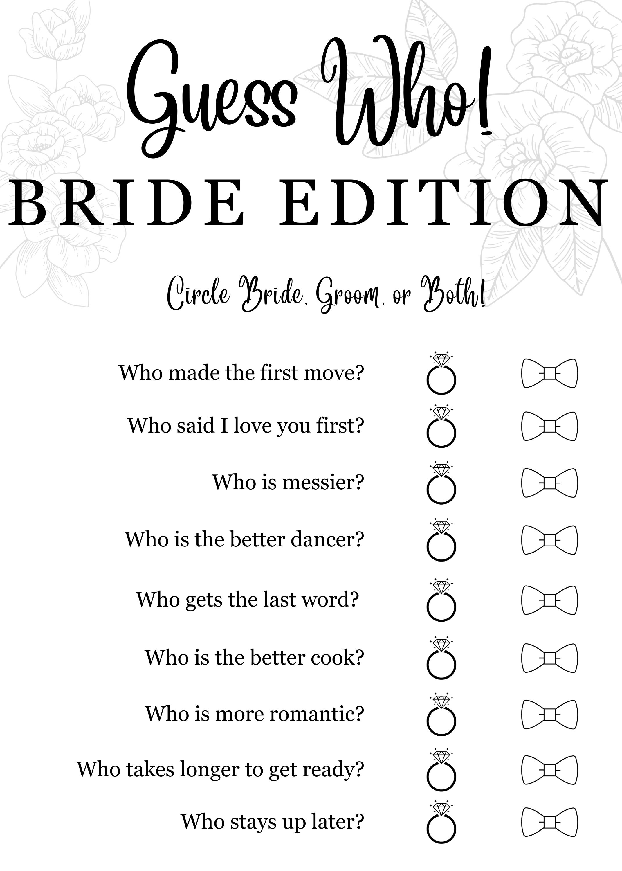 Bridal Shower Games Bridal Shower Ideas He Said She Said Wedding Shower Ideas Would She