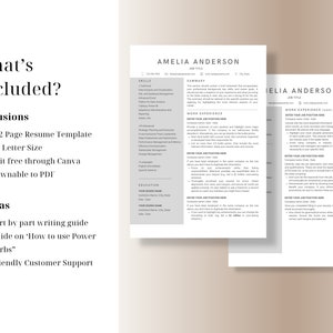 Clean Resume Template Canva, One Page Resume, Editable Professional ...