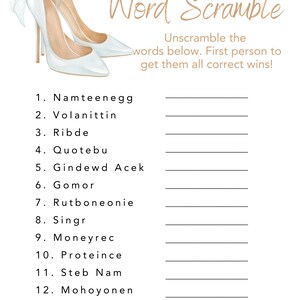 Wedding Shoes Bridal Shower Games Bundle, Printable Bridal Party Games ...