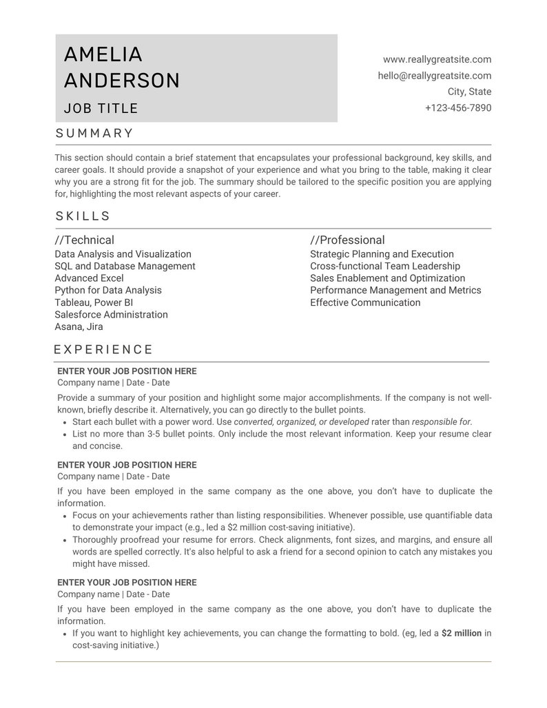 Data Analyst Resume Template for Canva, Editable, ATS Friendly, Modern ...