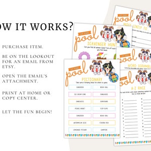 Summer Pool Party Games Bundle, Printable Pool Party Activities Set ...