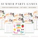 Summer Pool Party Games Bundle, Printable Pool Party Activities Set ...