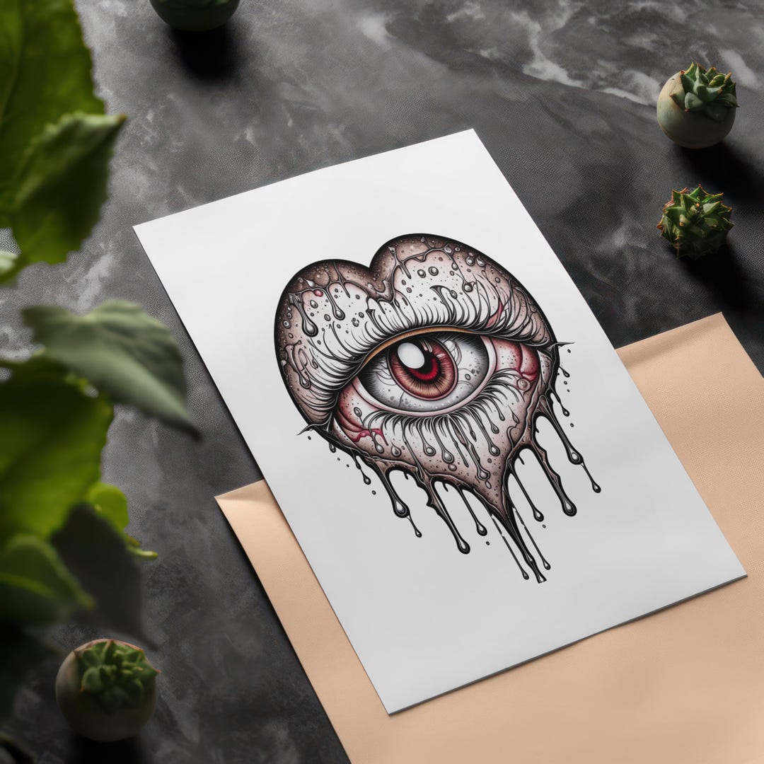 Heart With Crying Eye Clipart Design: PNG and JPEG File Included. It is ...