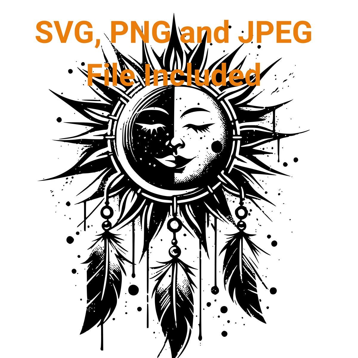 Sun and Moon Vector Design: SVG, PNG, JPEG (digital Download) - Etsy