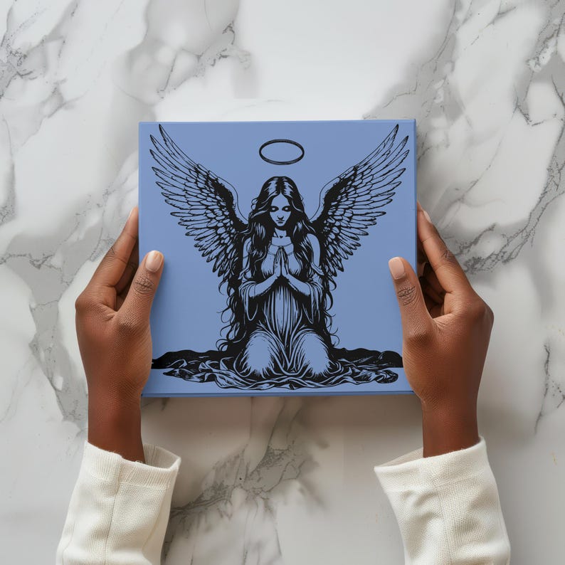 Praying Angel Vector Design: SVG, PNG, JPEG (digital Download) - Etsy