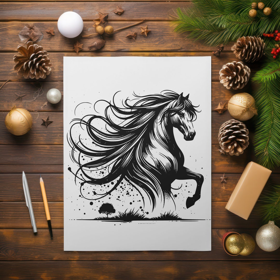 Fading Beautiful Horse Vector; SVG, PNG and JPEG File is Included. It ...