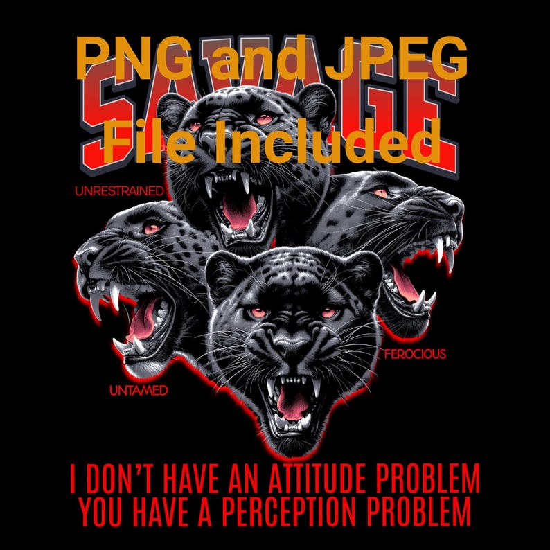 Savage Panther Graphic Design: PNG & JPEG File (digital Download) - Etsy