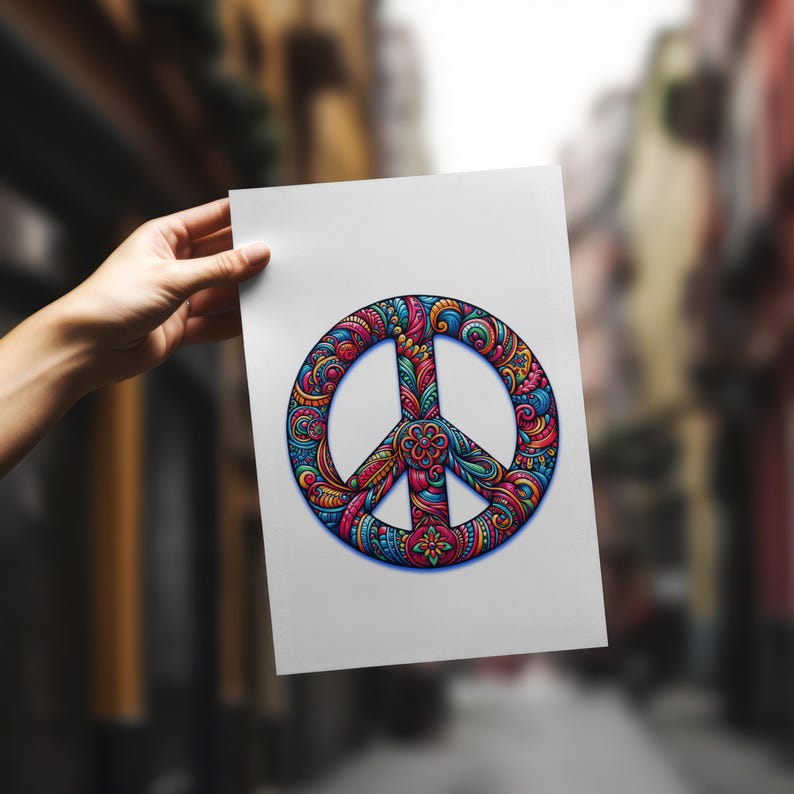 Hippy Peace Sign Design: PNG and JPEG File Included. It is a Digital ...
