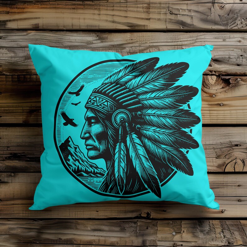 American Indian Chief Vector Design (SVG, PNG, JPEG Digital Download ...