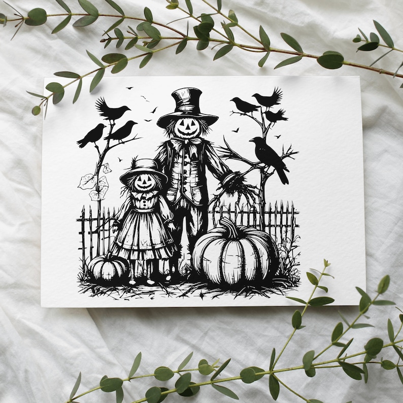 Scarecrow and Child Vector Design: SVG, PNG, JPEG (digital Download) - Etsy