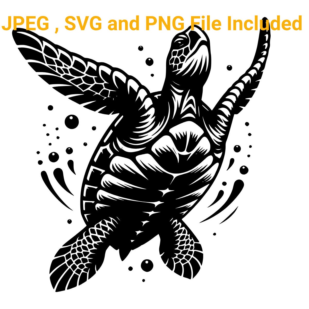 Sea Turtle Vector Design: SVG, PNG, JPEG Files (digital Download) - Etsy