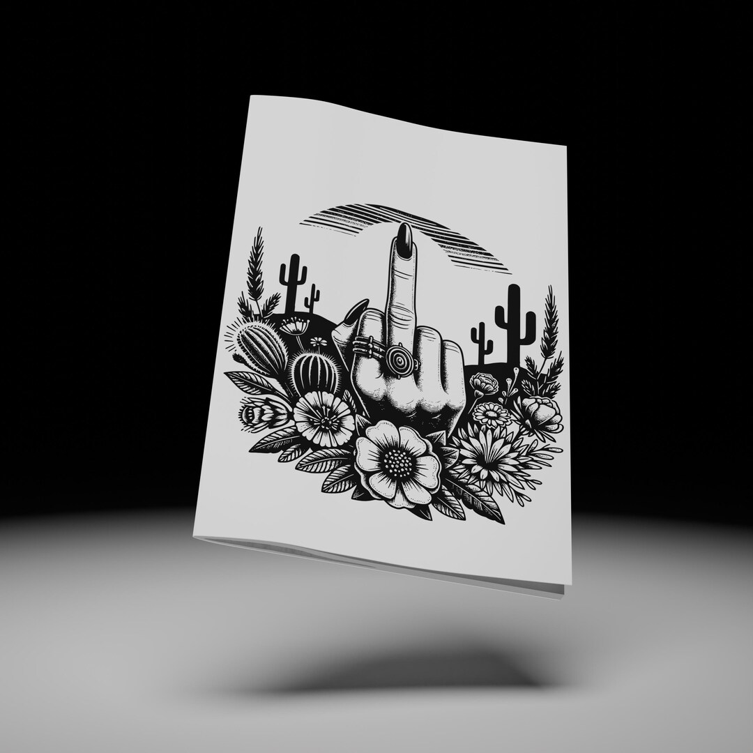 Middle Finger Flowers Vector Design: SVG, PNG, JPEG (digital Download ...