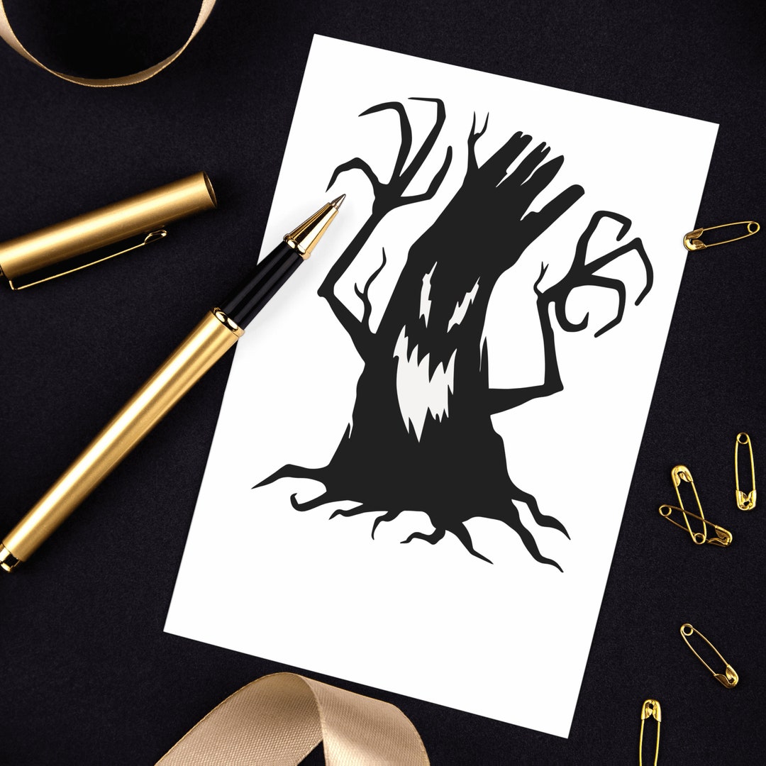 Spooky Halloween Tree Vector Bundle: SVG, PNG, JPEG (digital Download ...