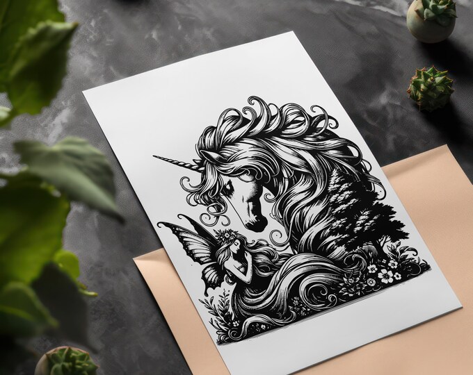 Fairy Riding a Unicorn Svg/dxf/png - Etsy Canada
