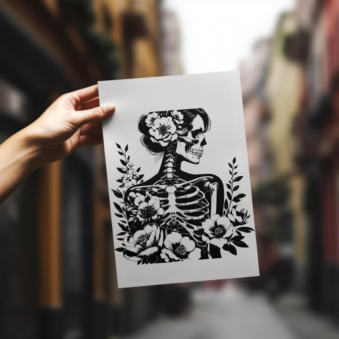 Skeleton Reflection Vector Design (SVG, PNG, JPEG) - Etsy