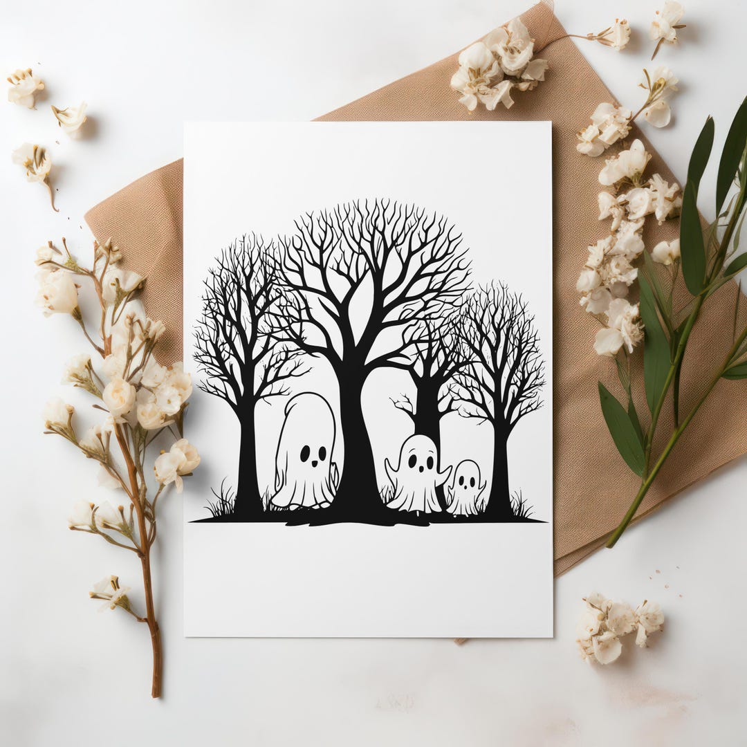 Halloween Haunted Forest Vector Design: SVG, PNG and JPEG File Included ...