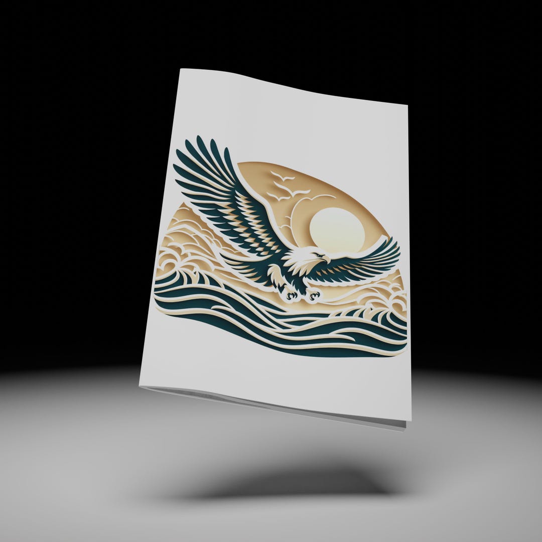 Eagle in Flight Clipart Design: PNG and JPEG File Included. It is a ...