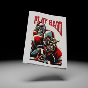 Play Hard Football Graphic Design: PNG & JPEG File (digital Download ...